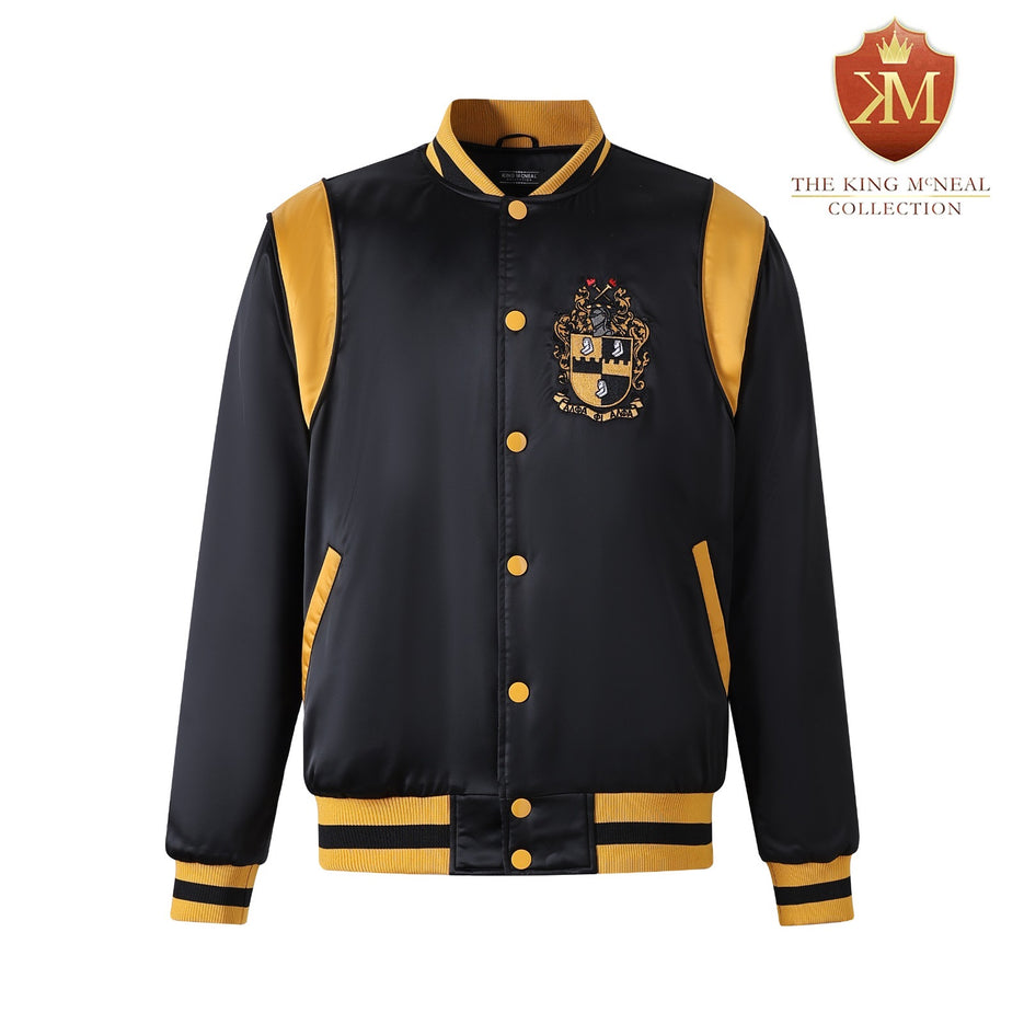 Delta White Satin Bomber Jacket Custom Ribbon And Lining – The King ...